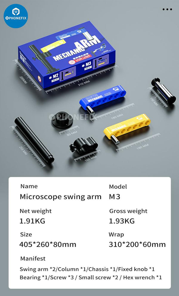 MECHANIC M2 M3 Microscope Swing Arm Aluminum Alloy Bracket