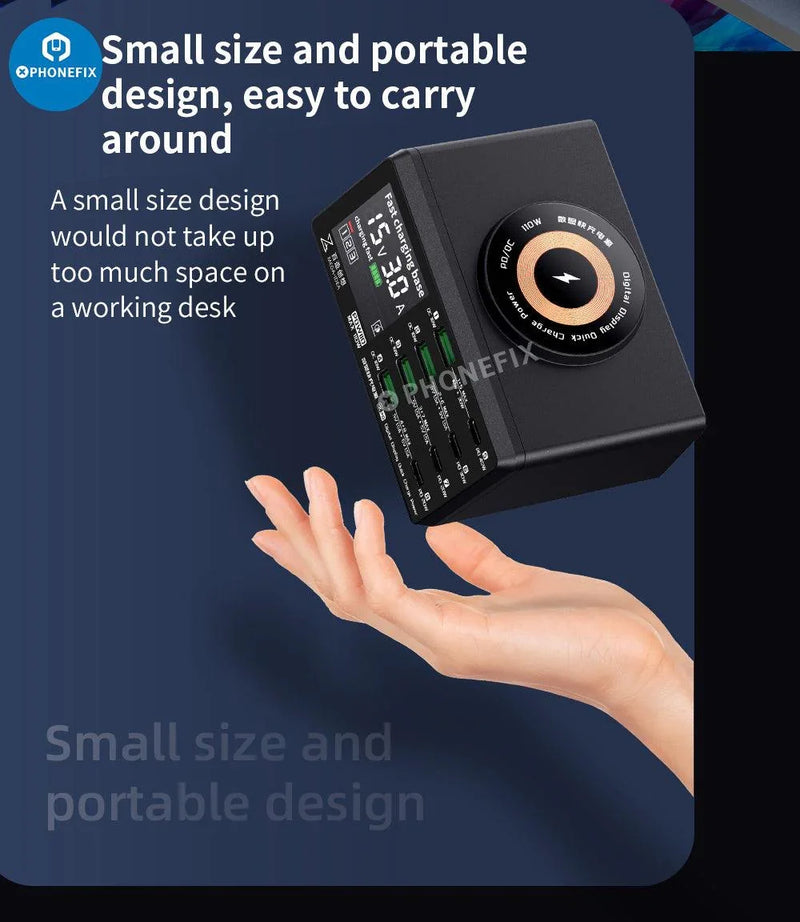 Multifunction Digits Display wireless Charging Desktop Power Supply