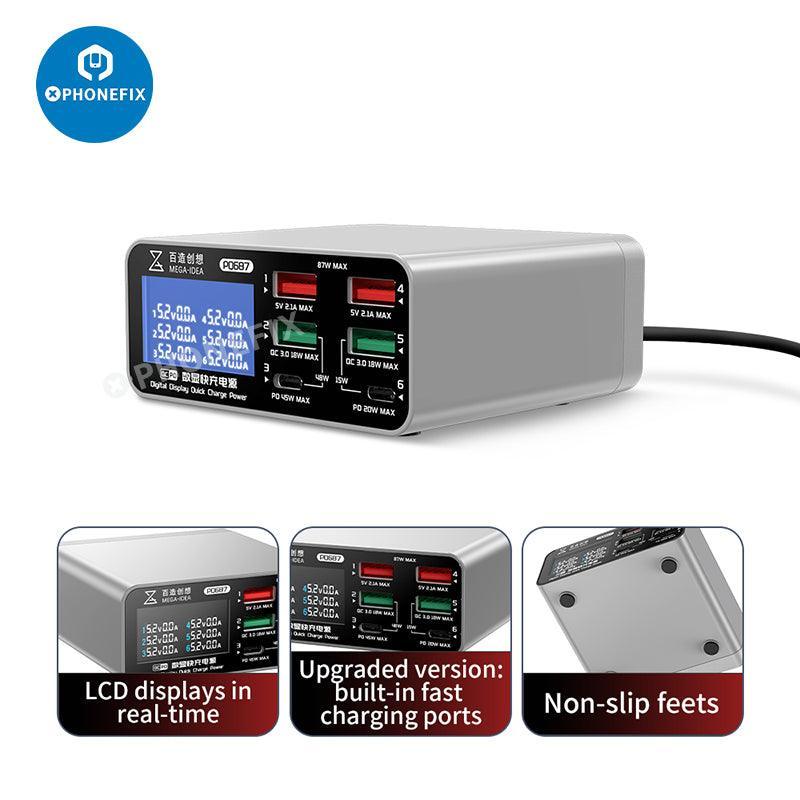 Multifunction Digits Display wireless Charging Desktop Power Supply