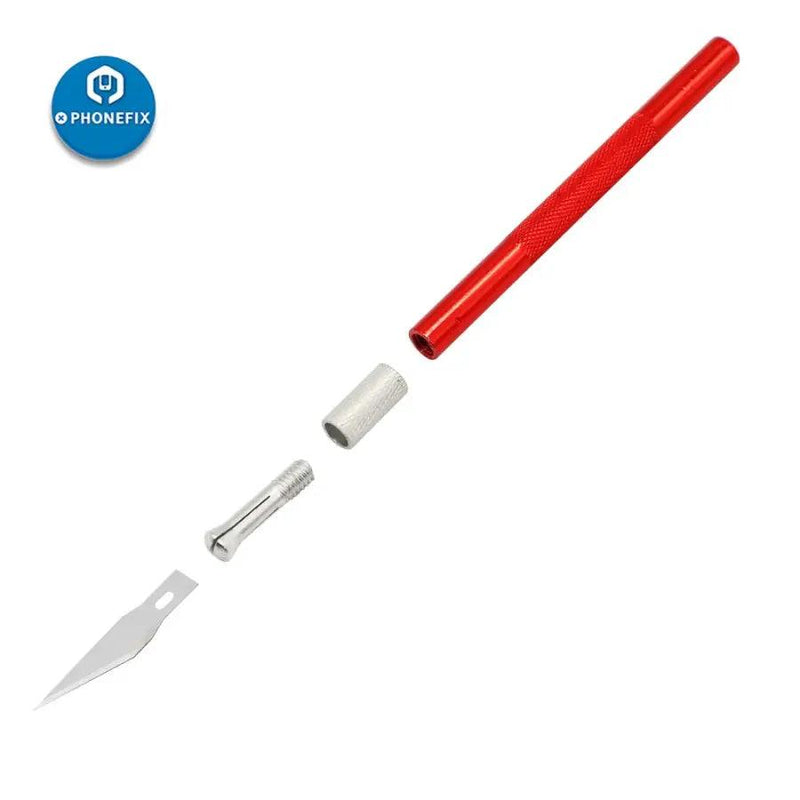 Non-Slip Metal Scalpel Knife DIY PCB Repair Tools with 5pcs Blades