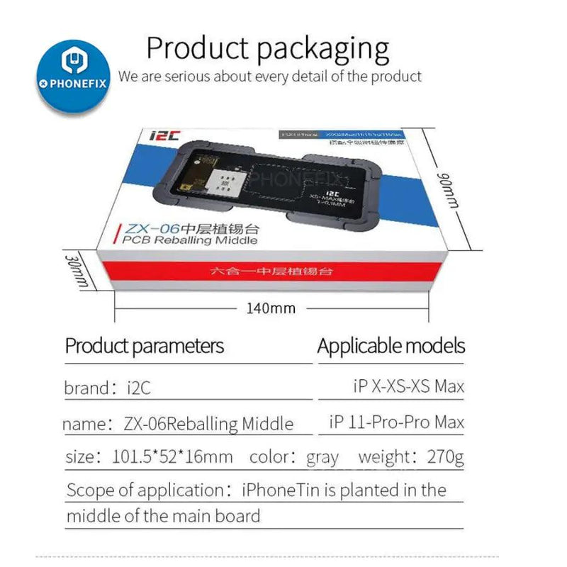 QianLi i2C Middle Frame Reballing Platform for iPhone X - 11 Pro Max