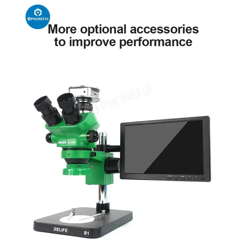 RELIFE RL-M5T-B1 Trinocular Microscope with Display HDMI Camera