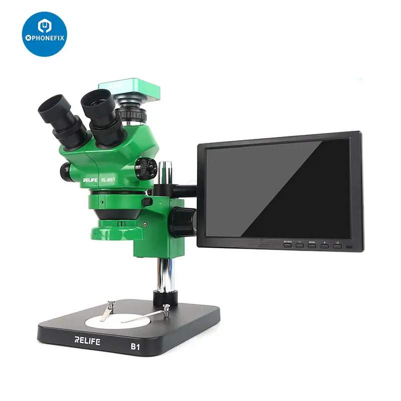 RELIFE RL-M5T-B1 Trinocular Microscope with Display HDMI Camera