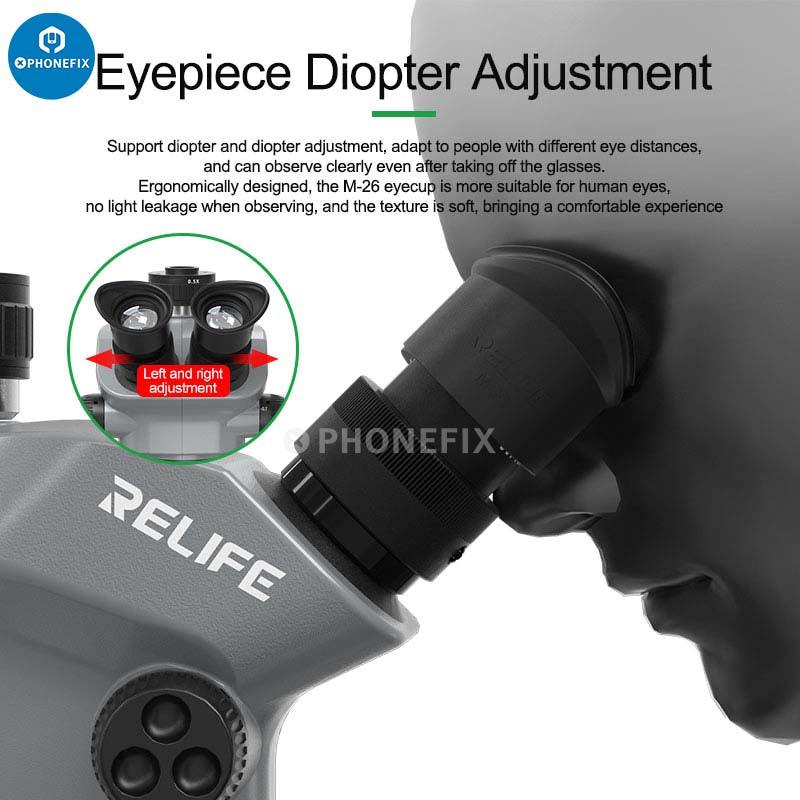 Relife RL-M5T-B11 7-50X HD Trinocular Zoom Stereo Microscope