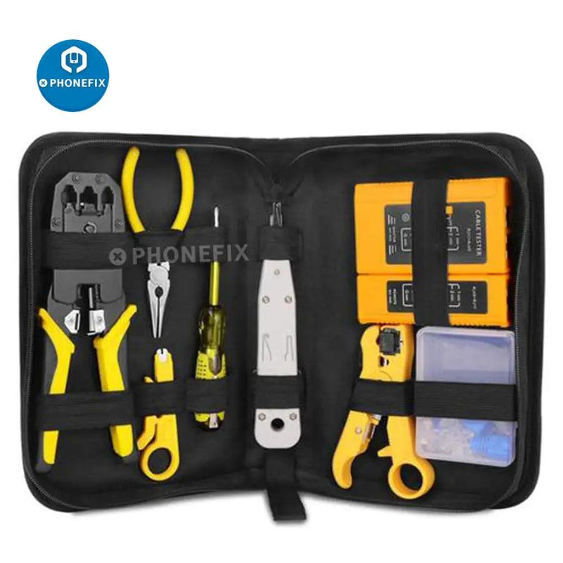 Repair Tool Kit Set Cable Tester AND Plier Crimp For PC Repair