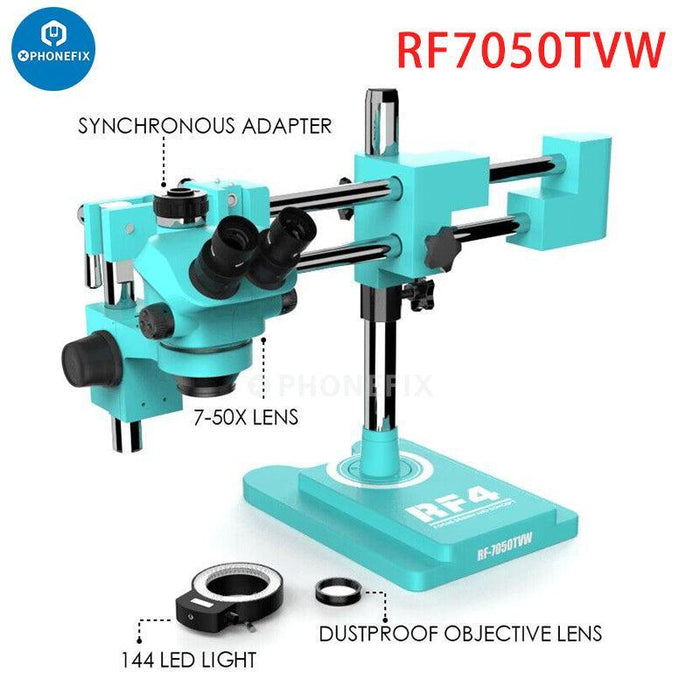 RF4 HD Trinocular Stereo Zoom Industrial Microscope For PCB Repair ...