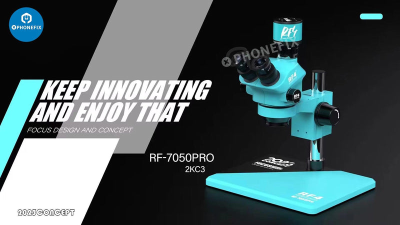 RF7050Pro 7-50X Zoom Trinocular Stereo Microscope With Alloy Base