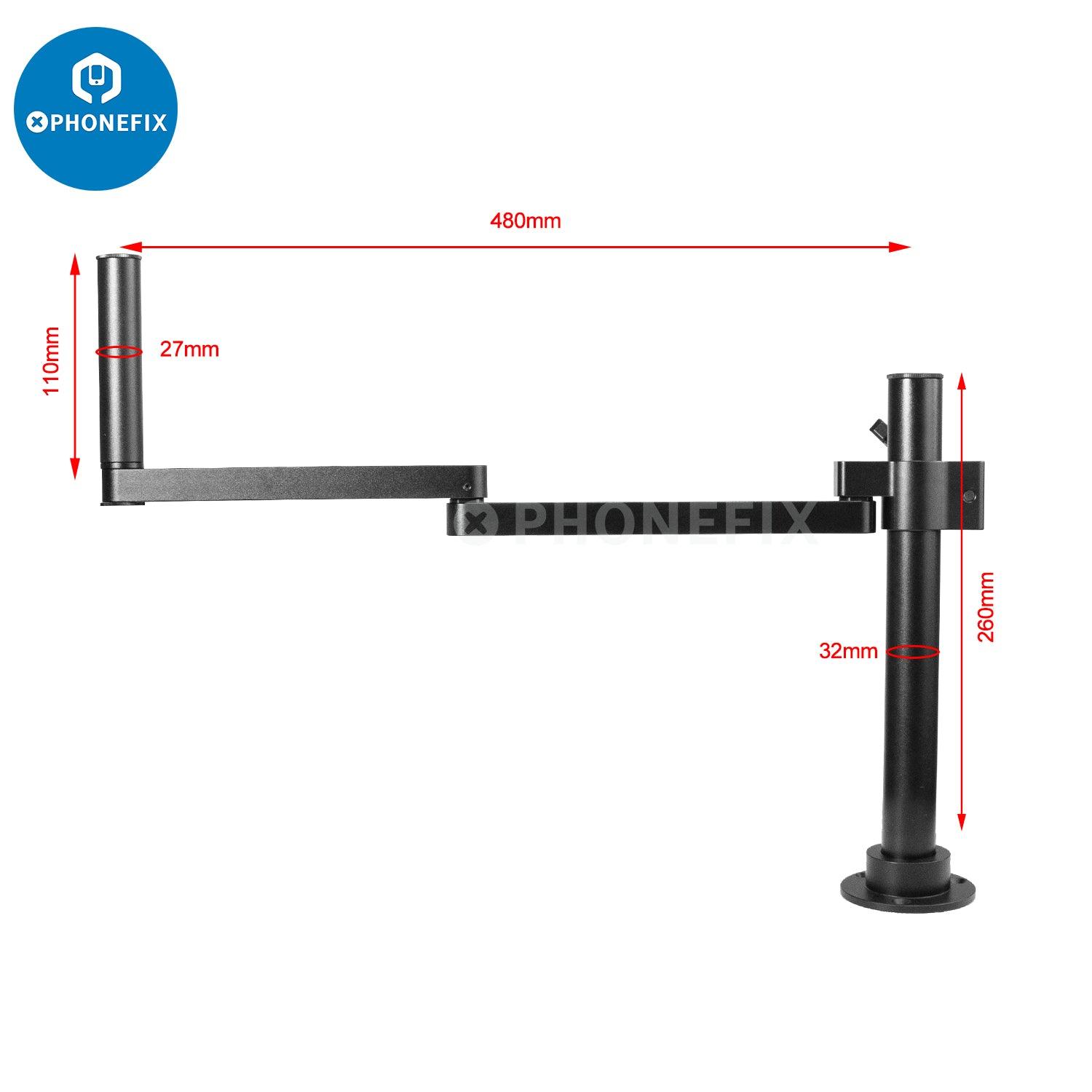 Rotatable Articulating Arm Microscope Arm Stand Bracket 50mm Holder