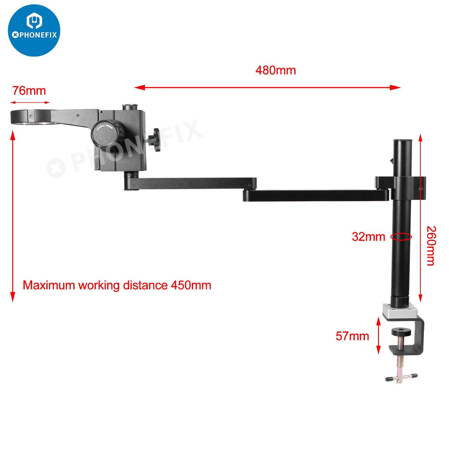 Rotatable Articulating Arm Microscope Arm Stand Bracket 50mm Holder