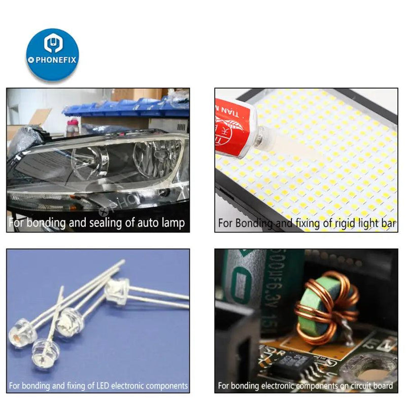 Silicone Industrial Adhesive 704 RTV Rubber Black Transparent Glue