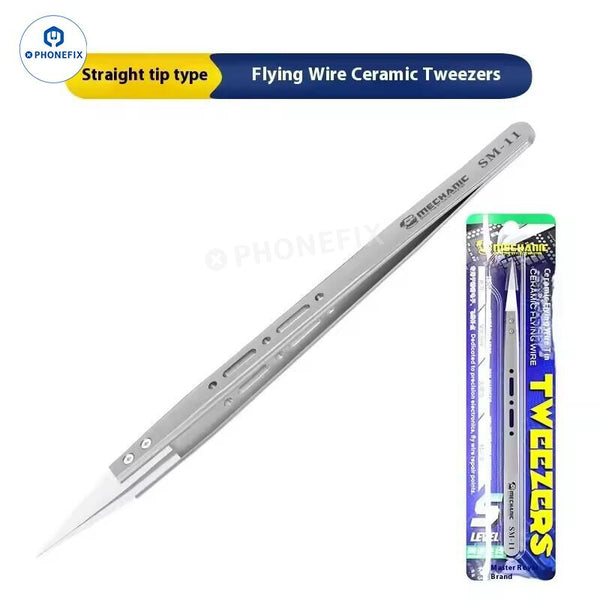 MECHANIC Flying Wire Ceramic Tweezers PCB Jumper Soldering