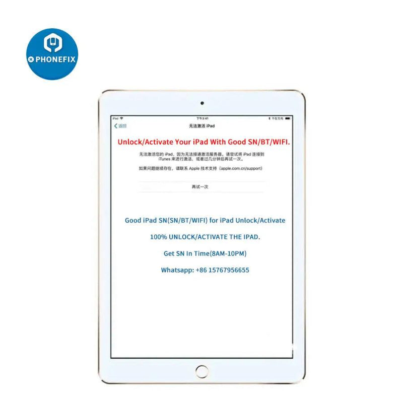 SN Serial Number For iPad Mini 1234 Air Pro 12.9 iPad icloud unlock