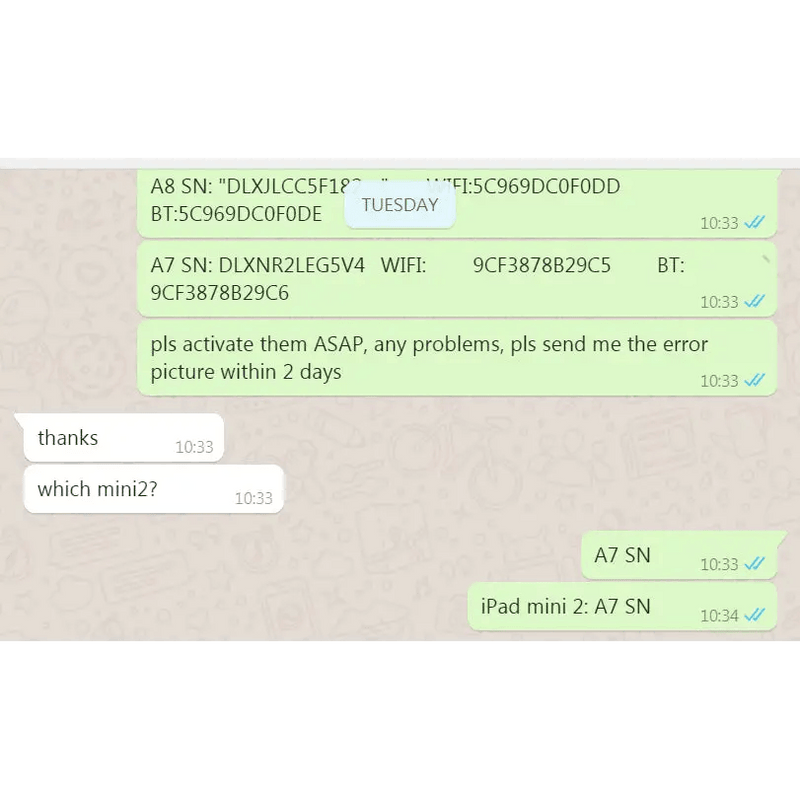 SN Serial Number For iPad Mini 1234 Air Pro 12.9 iPad icloud unlock