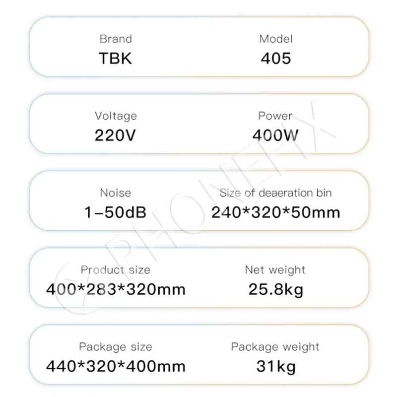 TBK-405 15-inch Smart Screen Defoaming Bubble Remover Machine