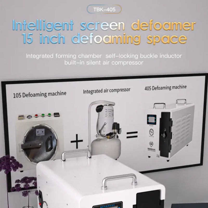 TBK-405 15-inch Smart Screen Defoaming Bubble Remover Machine