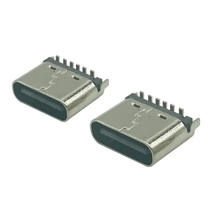 USB 3.0 Type C 6Pin Female Plug Vertical Jack Charging Connectors