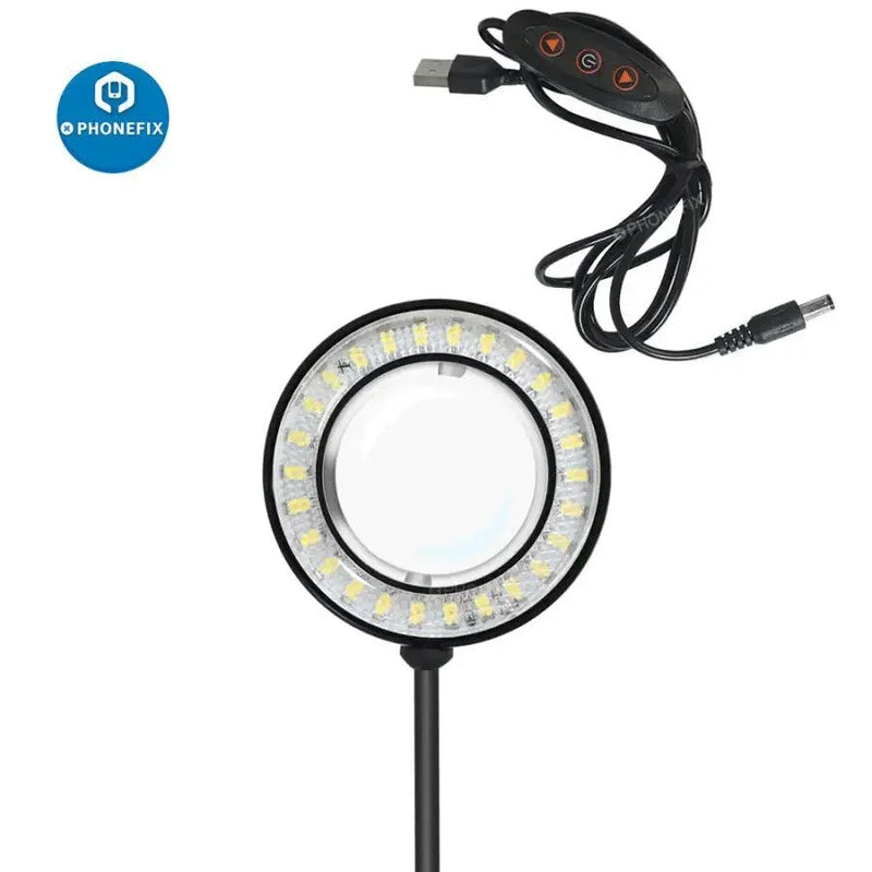 USB 60 LEDs Ring Light Microscope illuminator Adjustable Brightness