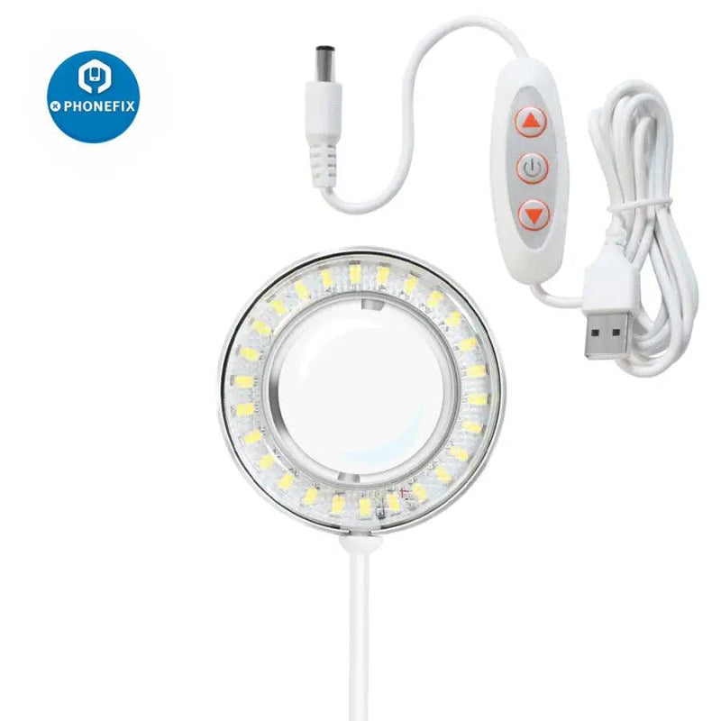 USB 60 LEDs Ring Light Microscope illuminator Adjustable Brightness