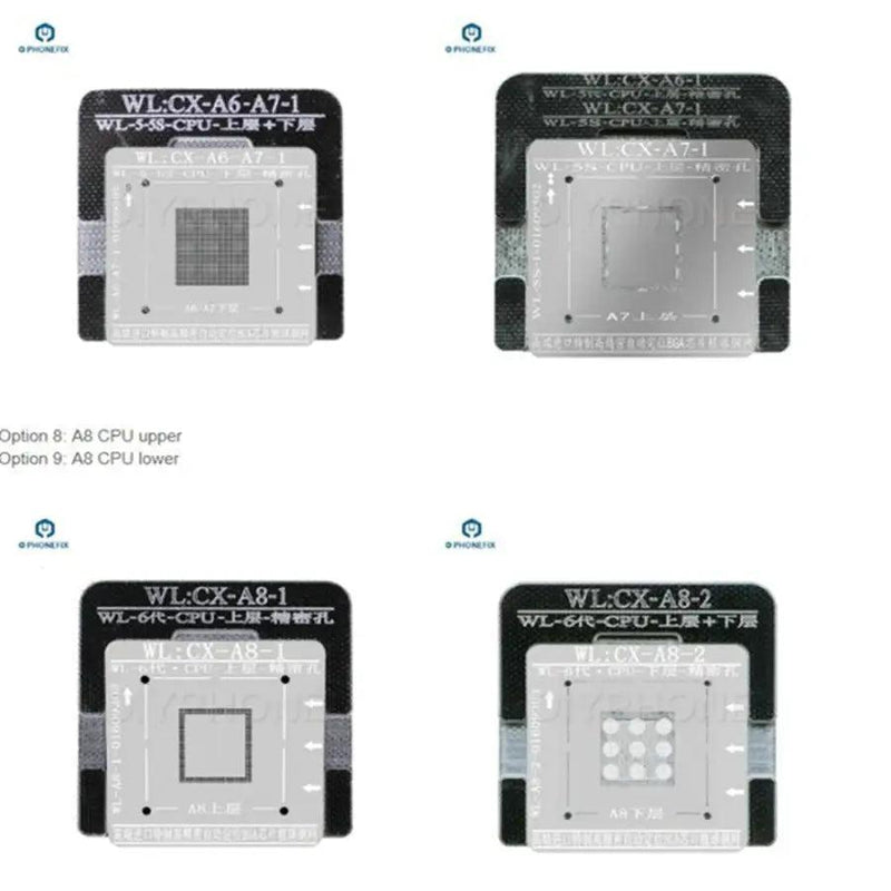 WL BGA Reballing Stencils For iPhone Baseband NAND A6-A14 CPU BGA